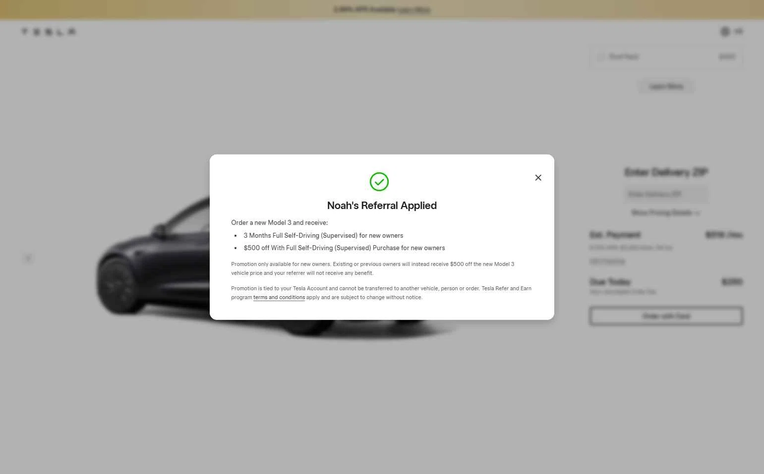 Tesla Promo Codes - $500 Off (6 Verified) Jan 2026