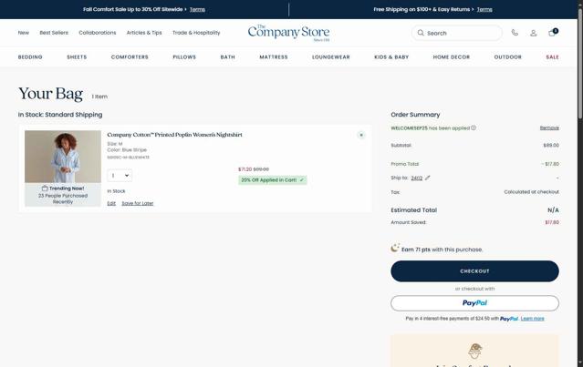 The Company Store Promo Codes - 25% Off Oct 2025