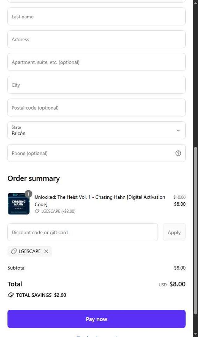 The Escape Game Promo Codes (1 Verified) - 20% Off Oct 2025