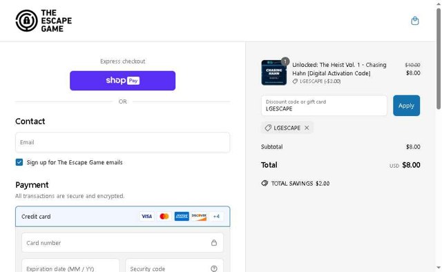 The Escape Game Promo Codes (2 Verified) - 20% Off Jun 2025