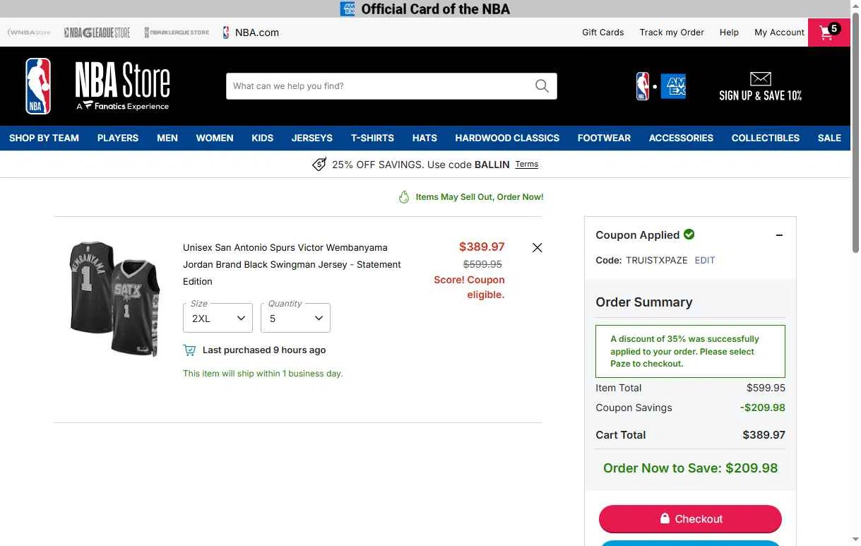 NBA Store Promo Codes (15 Verified) - 25% Off Oct 2025