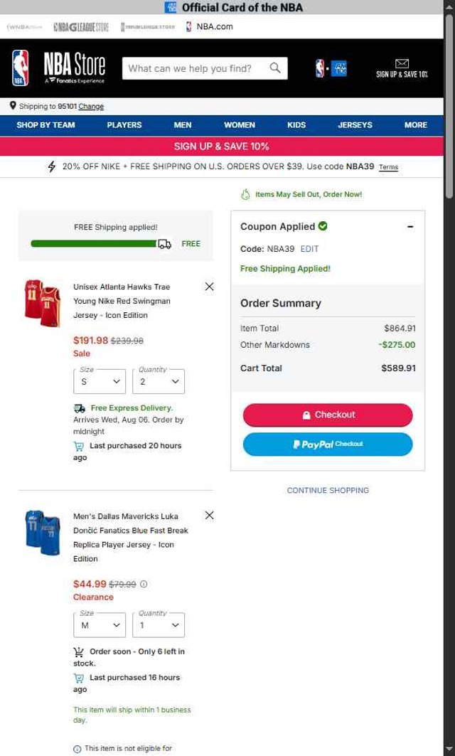 NBA Store Promo Codes (9 Verified) - 50% Off w/Code Sep 2025