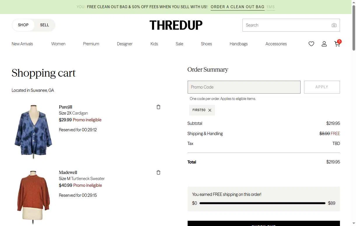 thredUP Promo Codes - 50% Off (2 Verified) Dec 2025