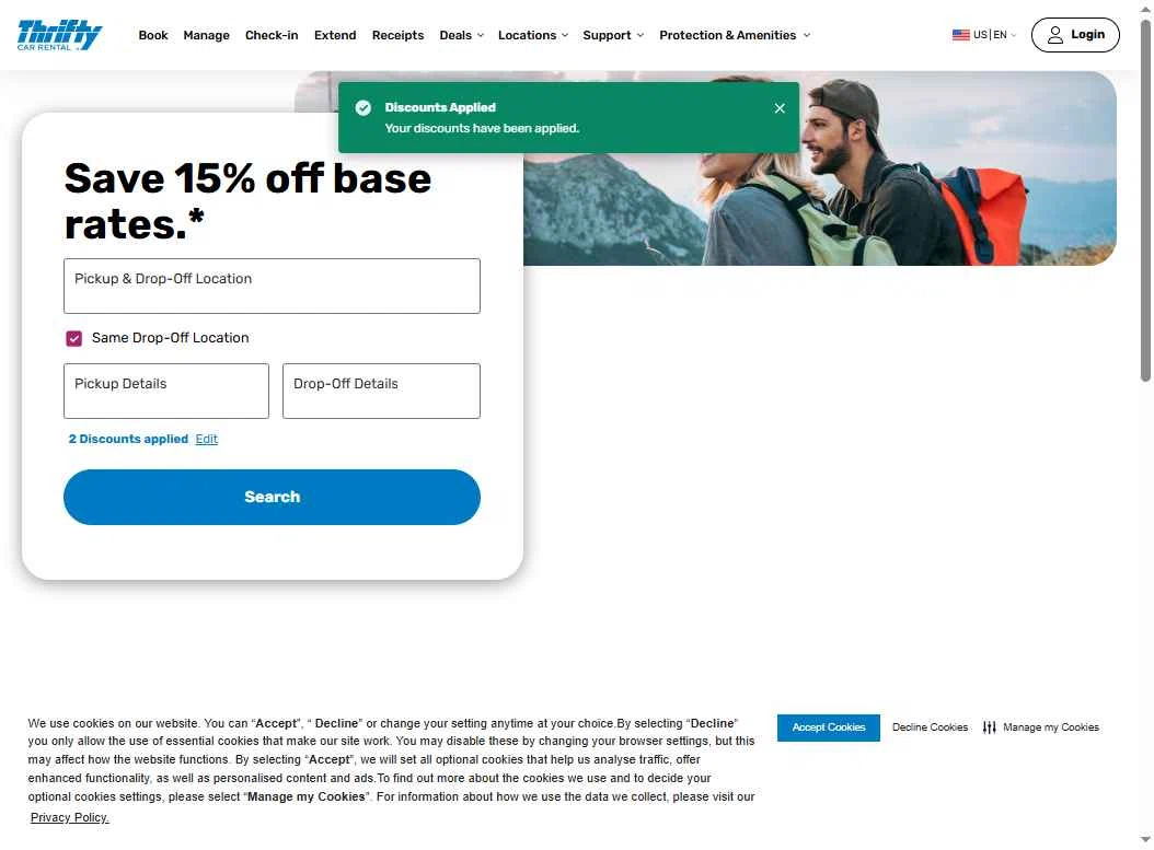 Thrifty Rental Car Promo Code - 15% Off Dec 2025