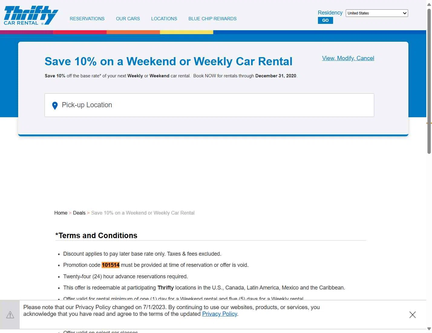 Thrifty Rental Car Promo Code - 15% Off Dec 2025