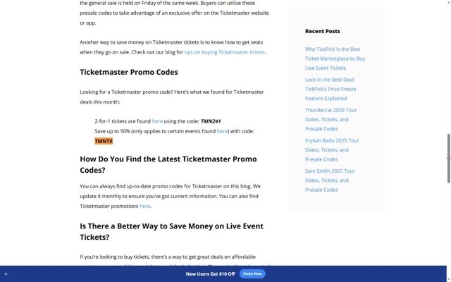 TickPick Promo Codes (1 Verified) - 50% Off w/Code Sep 2025