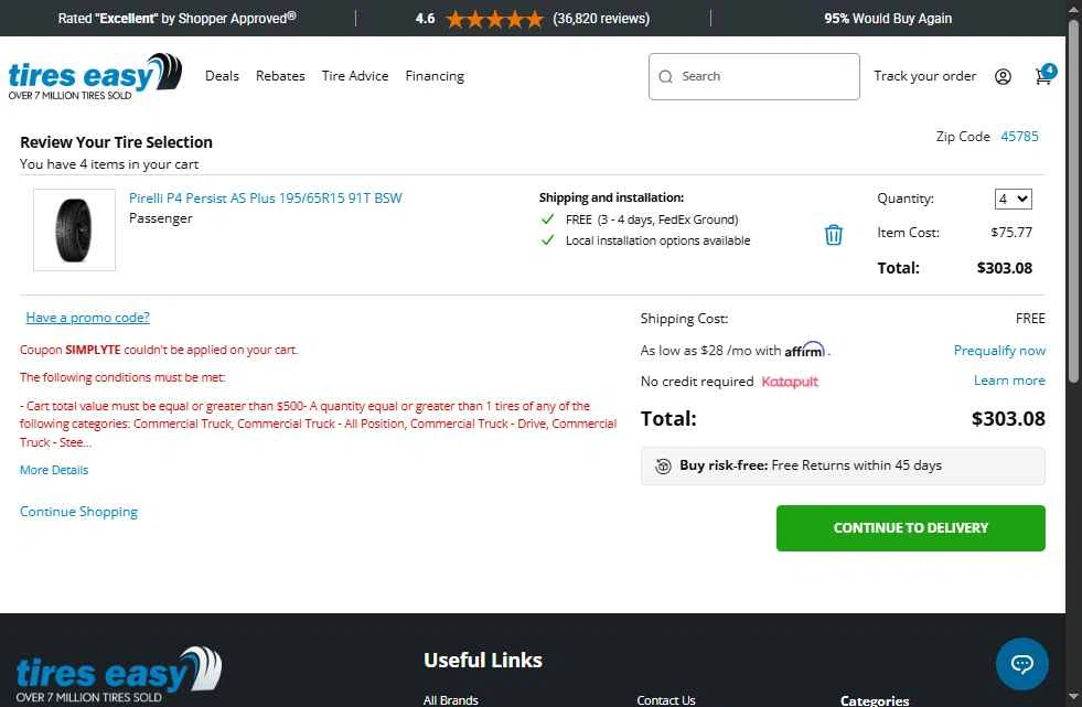 Tires Easy Promo Codes - 5% Off Coupons Jan 2026