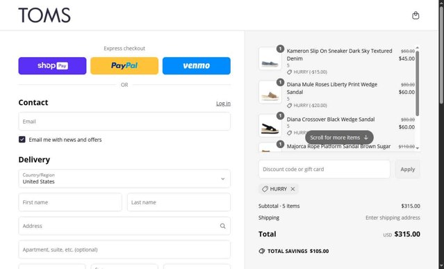 TOMS Discount Codes - 30% Off (2 Verified) Aug 2025