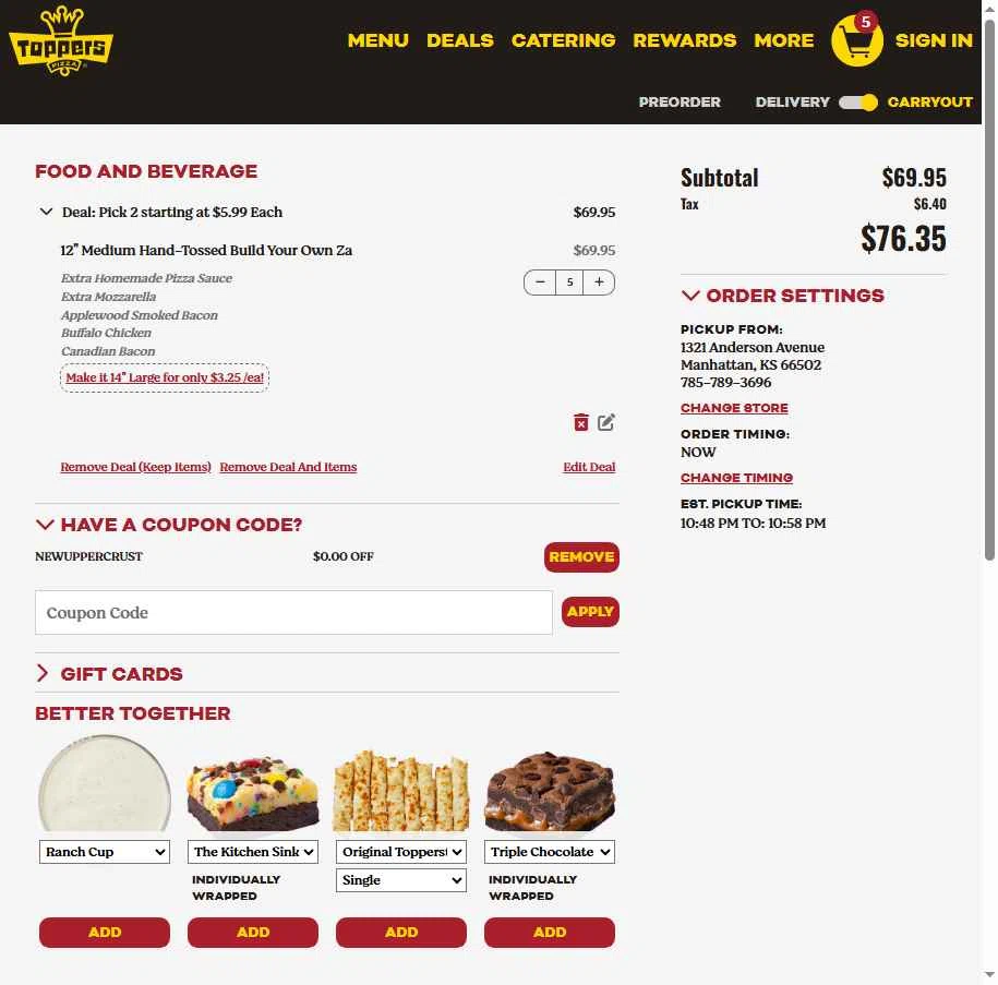 Toppers Promo Codes - 50% Off Sitewide Coupons Dec 2025