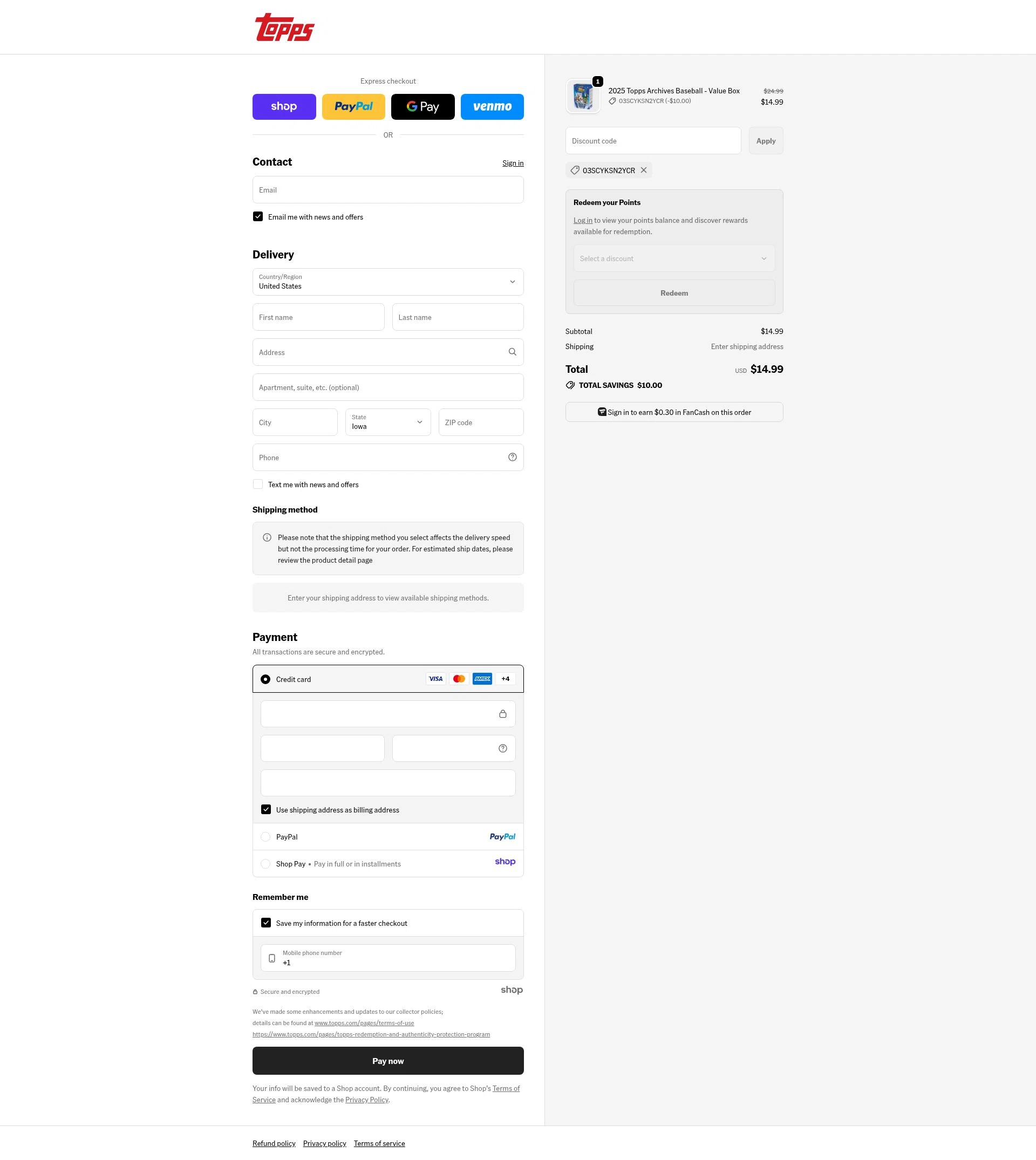 Topps Promo Codes - 25% Off (1 Verified) Dec 2025