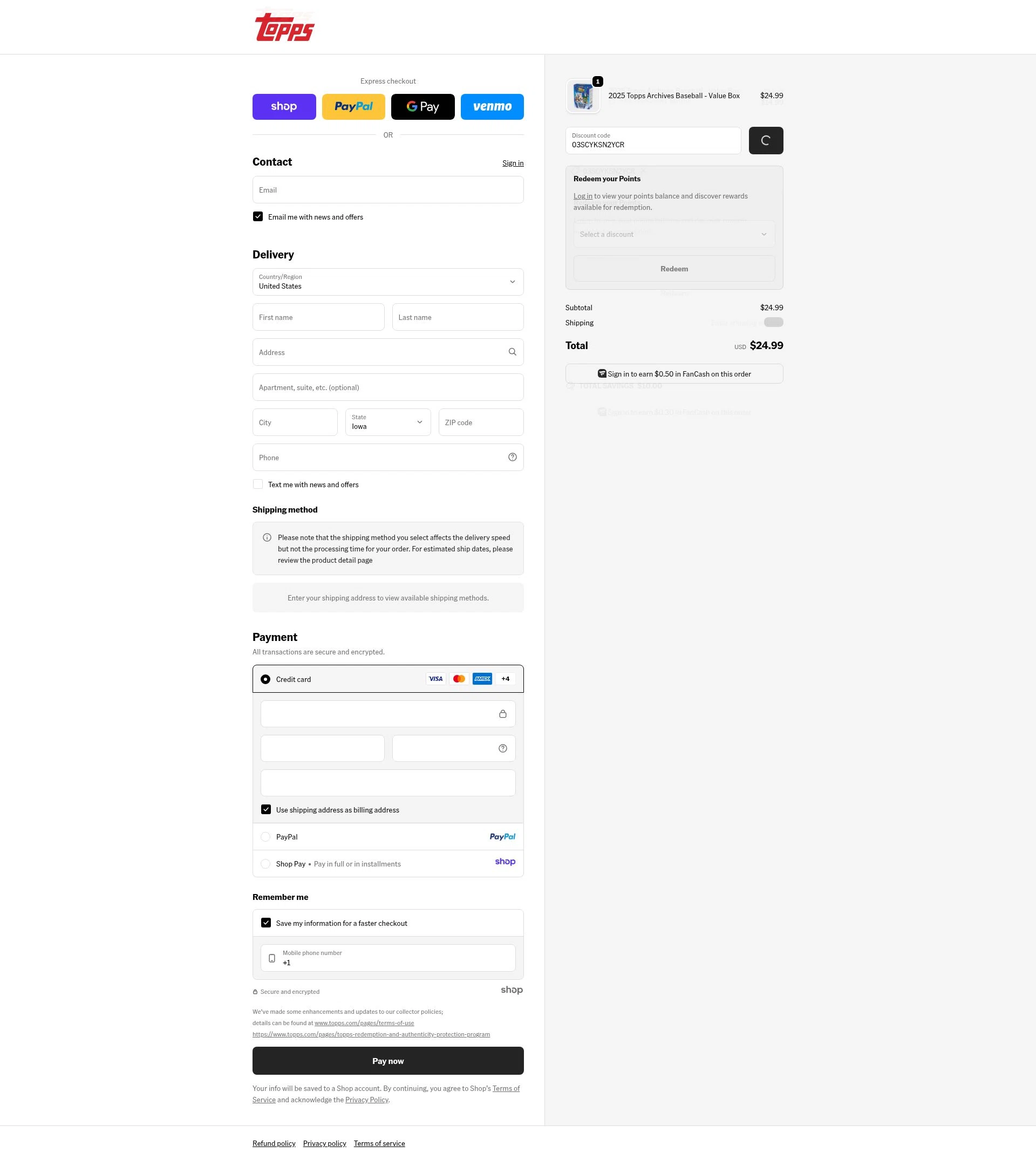 Topps Promo Codes - 10% Off (1 Verified) Dec 2025