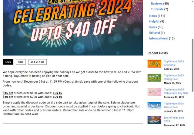 ToyDemon Discount Codes - 25% Off (4 Verified) Jul 2025