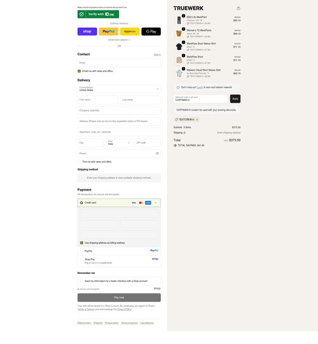 Truewerk Promo Codes (37 Verified) - 15% Off w/Code Oct 2025