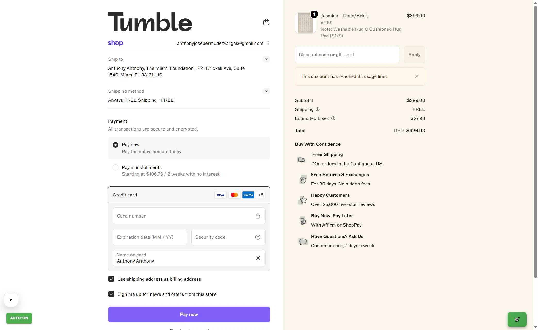 Tumble Living Promo Codes - 10% Off Coupons June 2026
