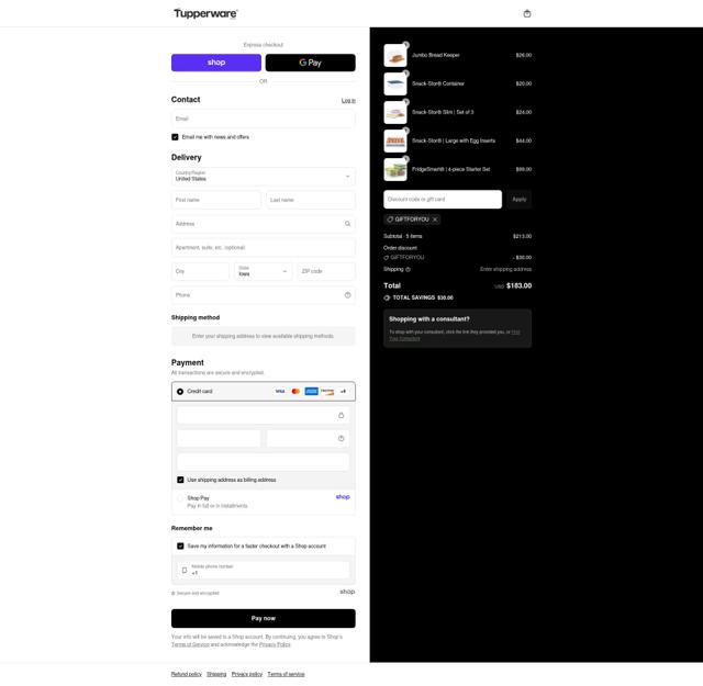 Tupperware Promo Codes (1 Verified) - $30 Off Sep 2025