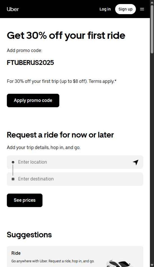 Uber Promo Codes (5 Verified) - 70% Off + Free Ship Oct 2025