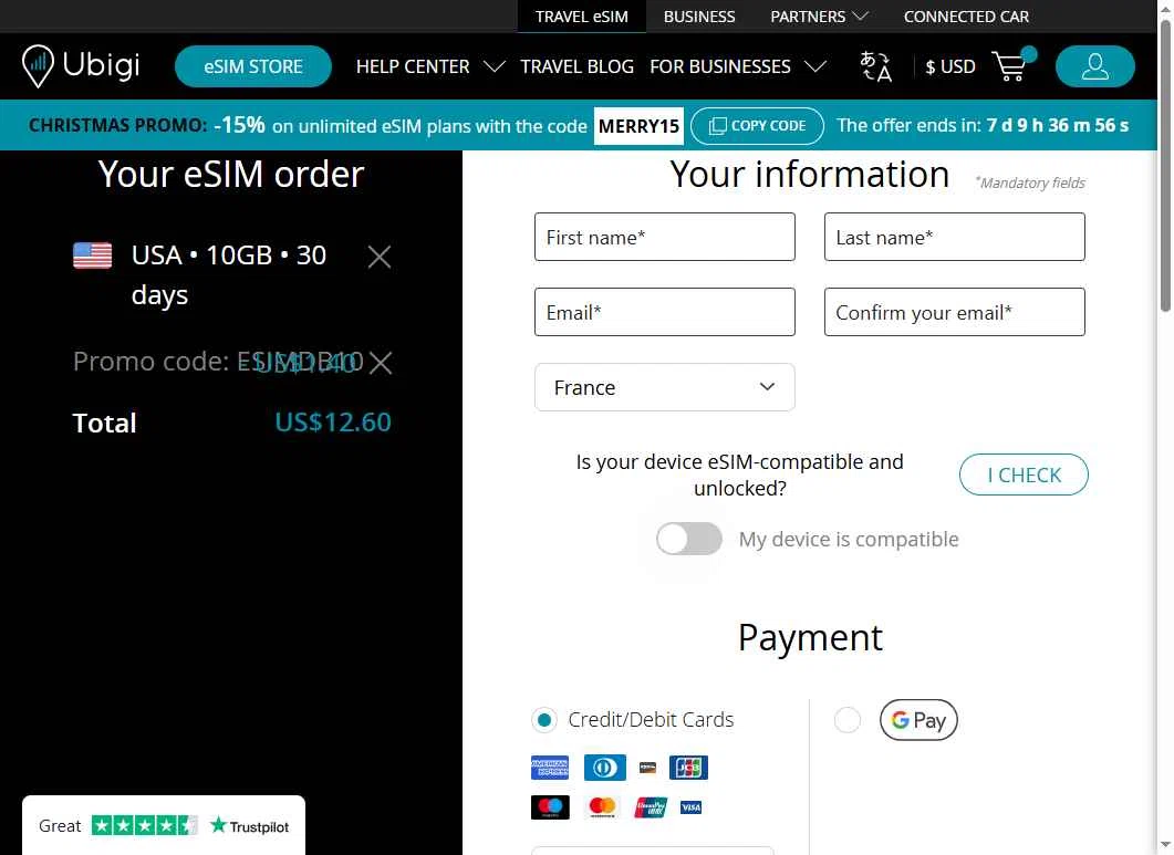 Ubigi eSIM Promo Codes - 10% Off (16 Verified) Jan 2026