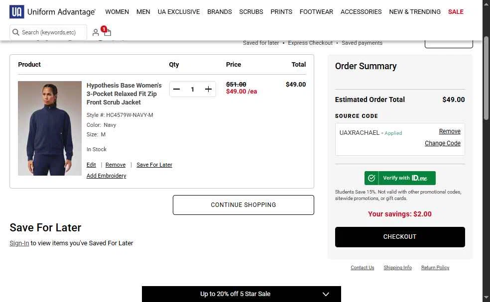 Uniform Advantage Promo Codes - 20% Off November