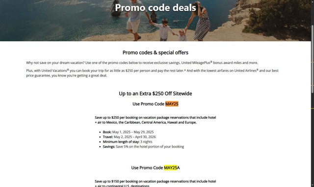 United Airlines Promo Codes (4 Verified) - $250 Off May 2025