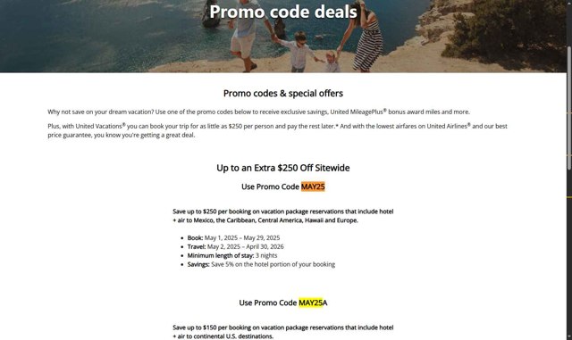 United Airlines Promo Codes (4 Verified) - $250 Off May 2025