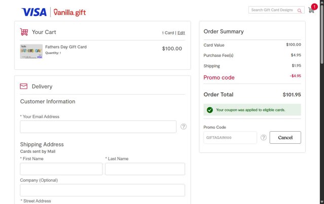 Vanilla Gift Promo Codes (4 Verified) - 5% Off Jul 2025