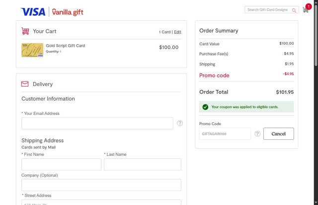 Vanilla Gift Promo Codes (3 Verified) - 5% Off Jul 2025