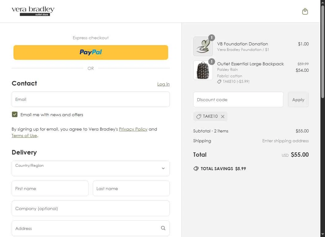 Vera Bradley Outlet Promo Codes - 25% Off Dec 2025