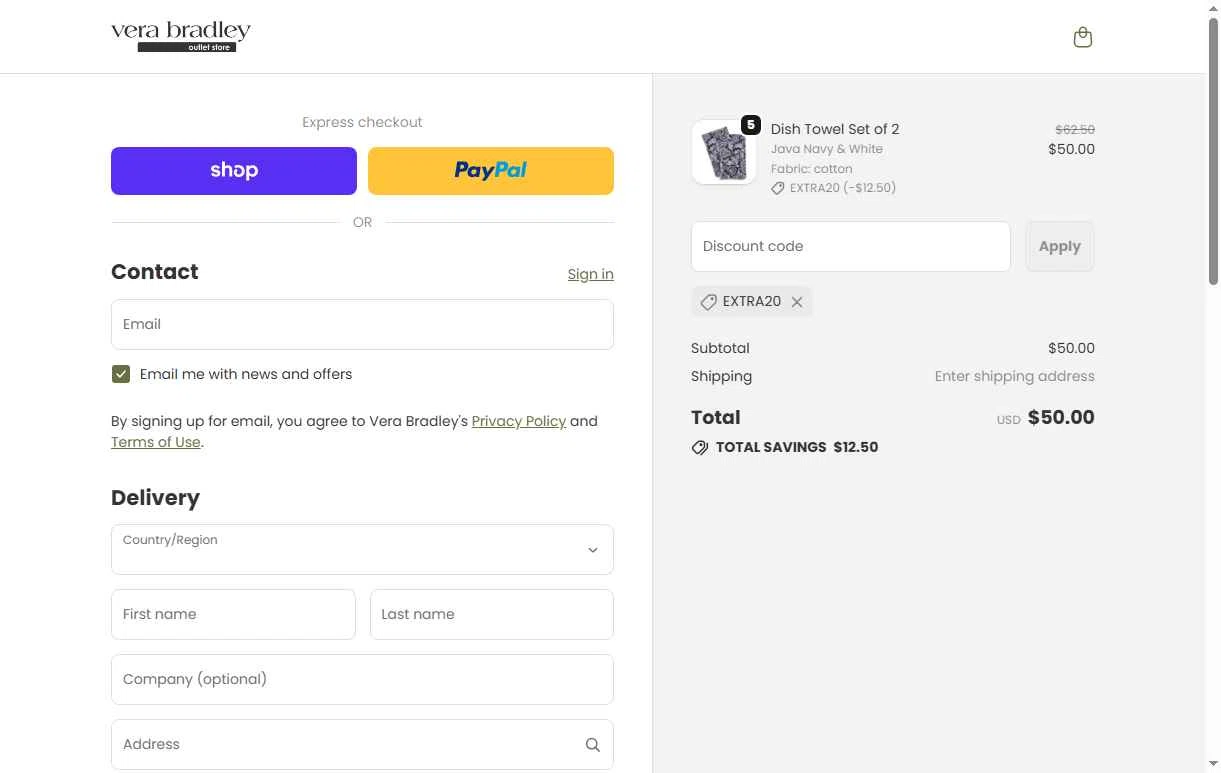 Vera Bradley Outlet Promo Codes - 25% Off Dec 2025