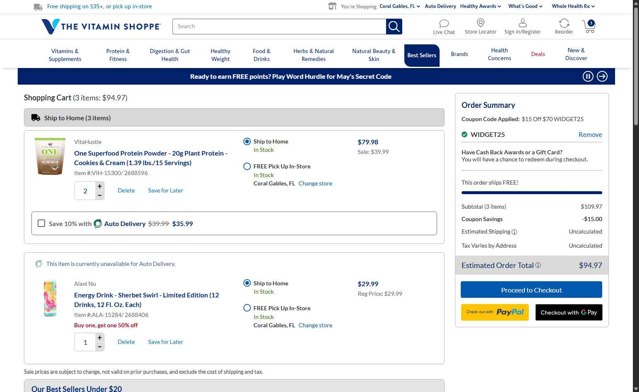 The Vitamin Shoppe Promo Codes - 25% Off Jul 2025