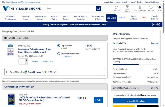 The Vitamin Shoppe Promo Codes - $20 Off Jul 2025