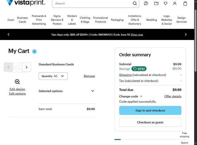 Vistaprint Promo Codes (9 Verified) - $50 Off Jun 2025