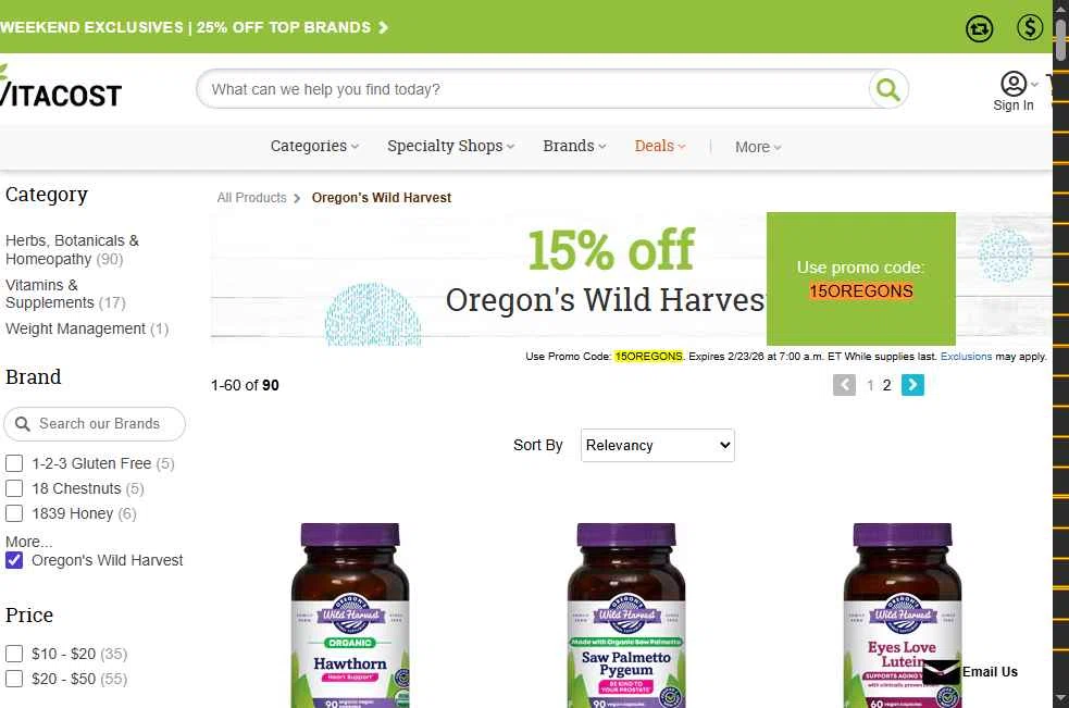 Vitacost Promo Codes - 20% Off (25 Verified) Feb 2026