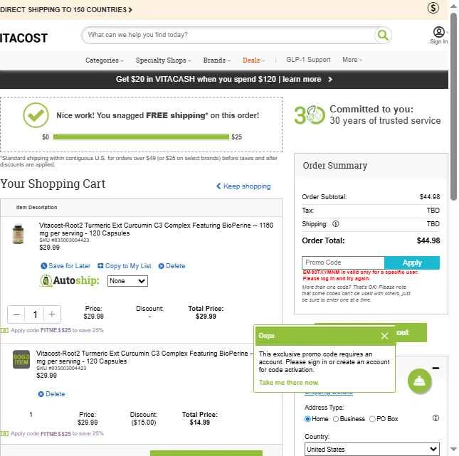 Vitacost Promo Codes - 20% Off (18 Verified) Jan 2026