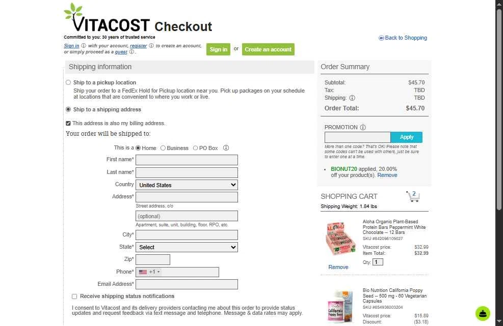 Vitacost Promo Codes - 20% Off (25 Verified) Feb 2026