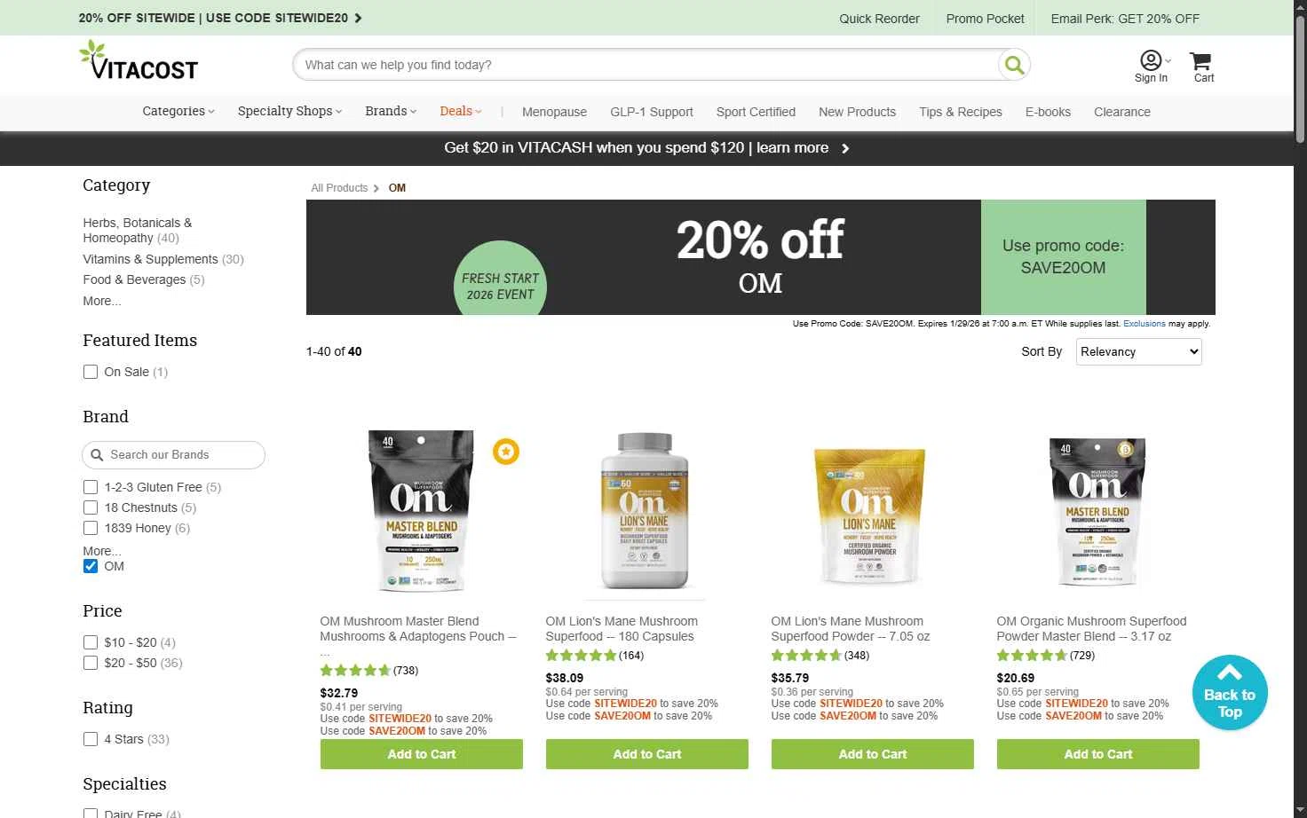 Vitacost Promo Codes - 20% Off (6 Verified) Jan 2026