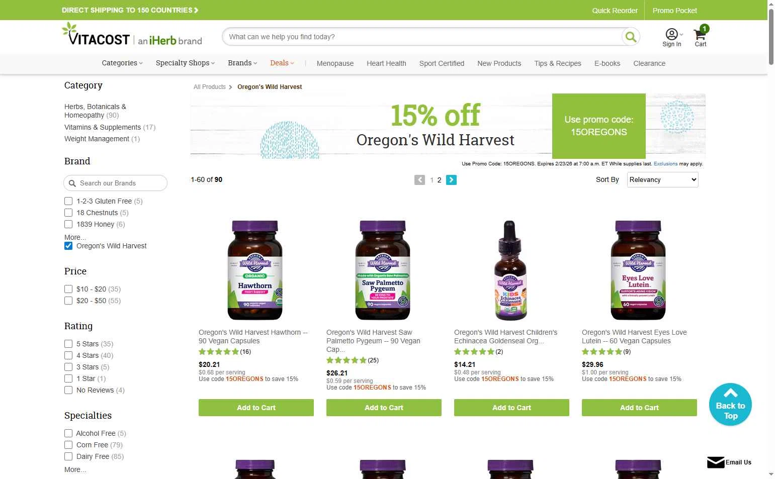 Vitacost Promo Codes - 20% Off (16 Verified) Mar 2026