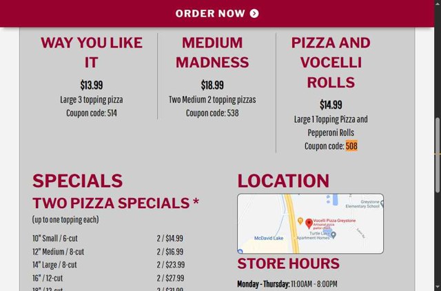 Vocelli Pizza Promo Codes (2 Verified) - 25% Off Jul 2025