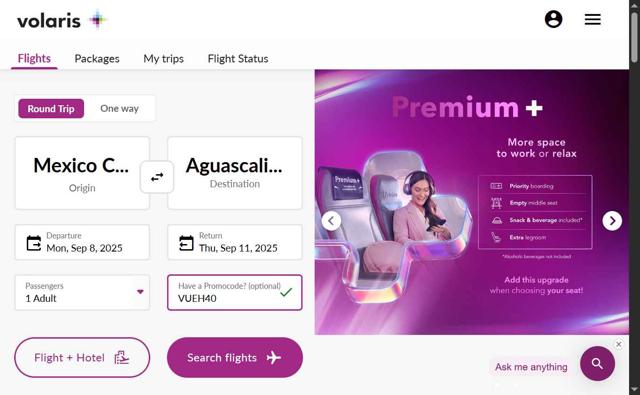 Volaris Promo Codes (19 Verified) - 40% Off w/Code Sep 2025
