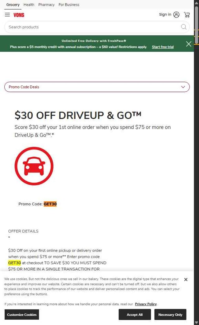 Vons Discount Codes - $20 Off (4 Verified) Aug 2025