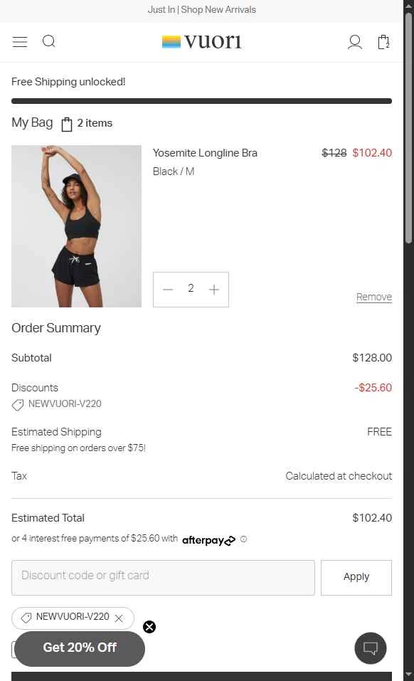 Vuori Promo Codes (1 Verified) - 20% Off Sitewide Oct 2025