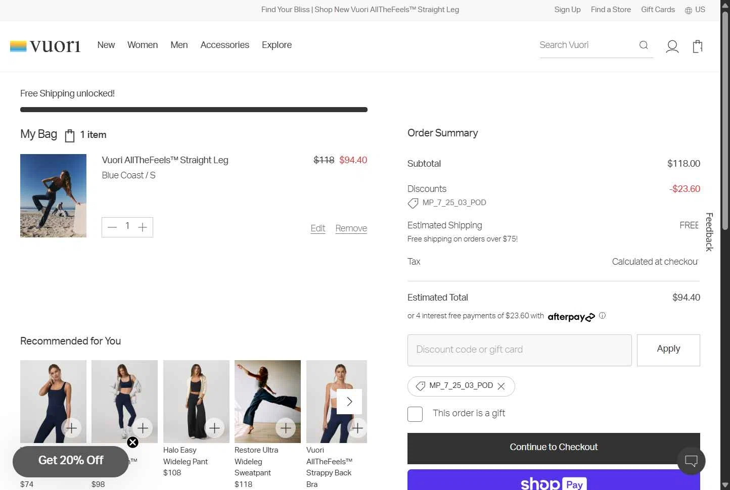Vuori Promo Codes - 20% Off (1 Verified) Jan 2026