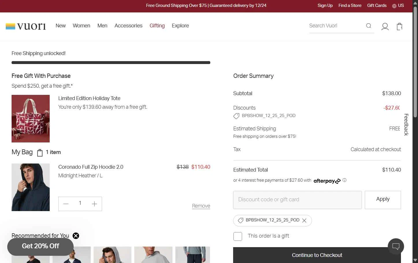Vuori Promo Codes - 20% Off (1 Verified) Dec 2025