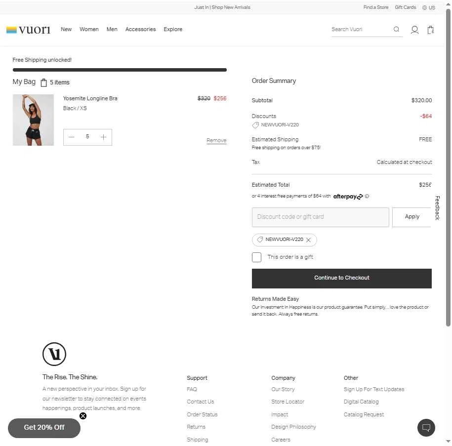 Vuori Promo Codes (1 Verified) - 20% Off Sitewide Oct 2025