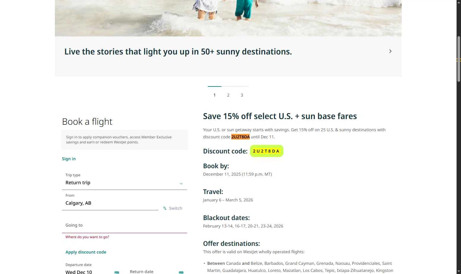 WestJet Promo Codes - 15% Off (5 Verified) Dec 2025