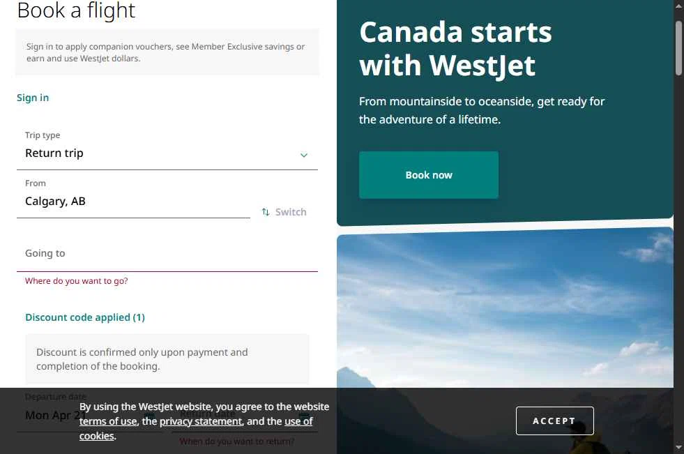WestJet Promo Codes - 15% Off (3 Verified) Dec 2025