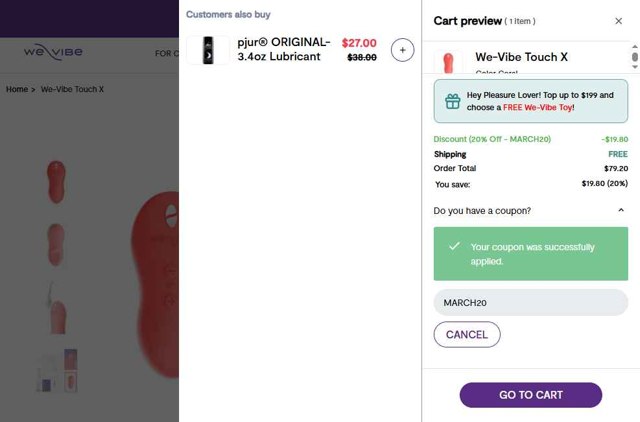 We-Vibe Coupon Codes (3 Verified) - 20% Off w/Code May 2025