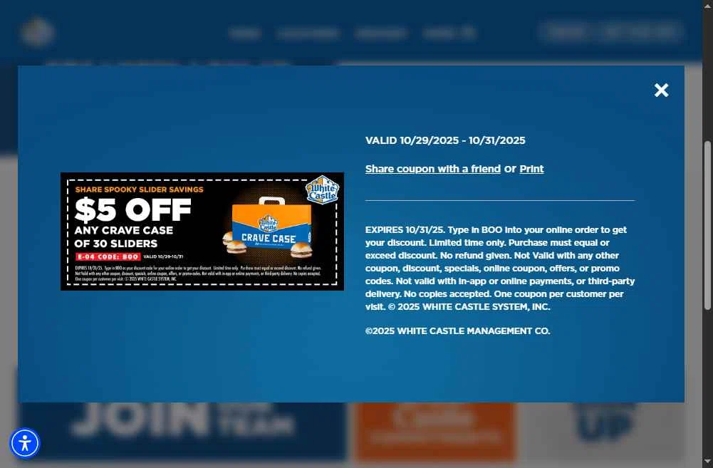 White Castle Promo Codes - $5 Off (1 Verified) Jan 2026