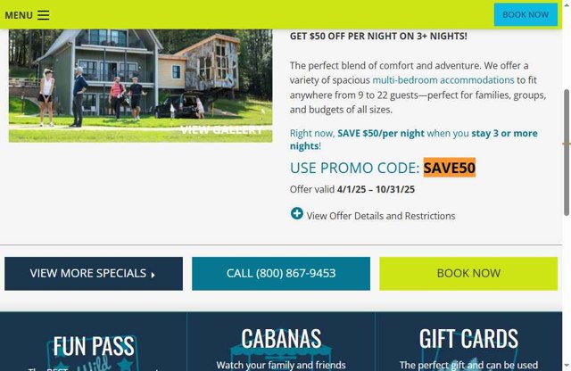 Wilderness Resort Promo Codes - $25 Off Jul 2025