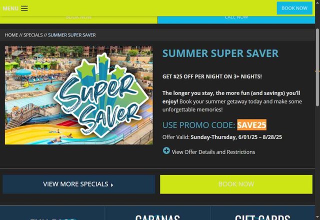 Wilderness Resort Promo Codes - $25 Off Jul 2025