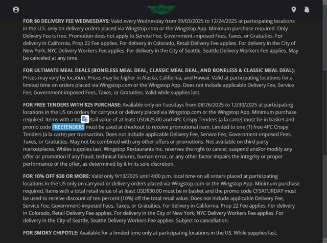 Wingstop Promo Codes (1 Verified) - $10 Off w/Code Oct 2025